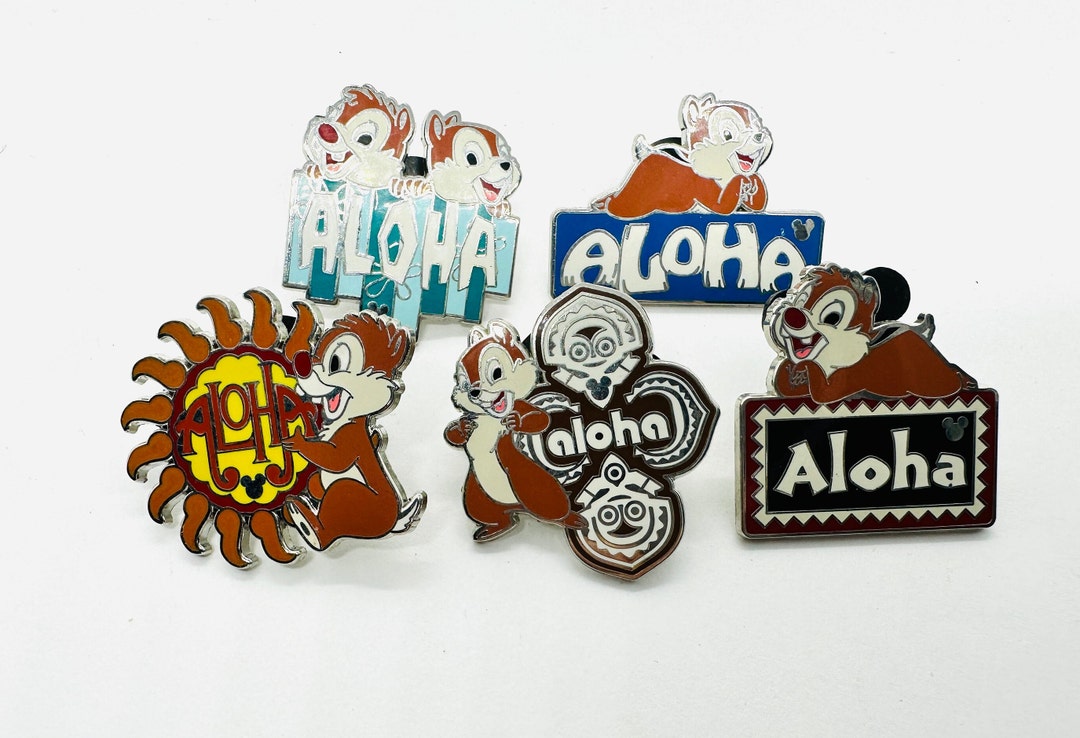 Disney Pins Full Chip and Dale Aloha Hidden Mickey Pin Set 5 Pins 2009 ...