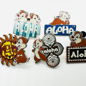 Disney Pins Full Chip and Dale Aloha Hidden Mickey Pin Set 5 Pins 2009 ...