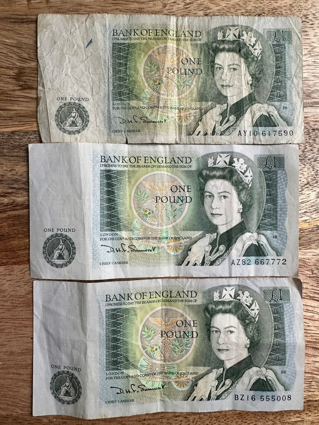 Bank of England One Pound Notes With Sir Isaac Newton 3 Bill Set - Etsy