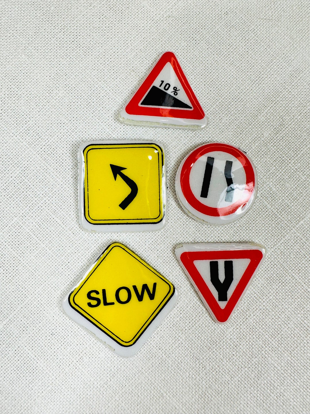Vintage Puffy Caution Warning Road Traffic Sign Stickers Used - Etsy