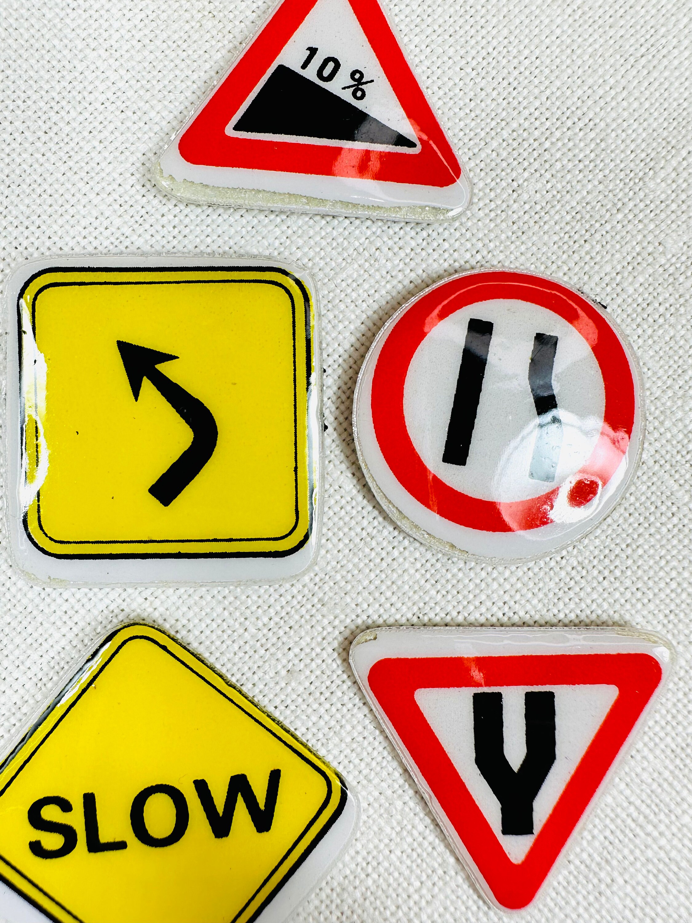 Vintage Puffy Caution Warning Road Traffic Sign Stickers Used - Etsy