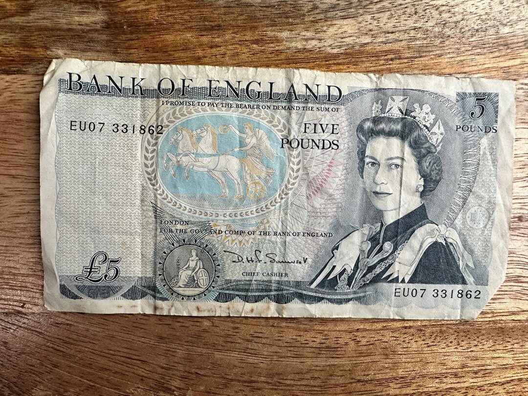 Bank of England Five Pound Note With the Duke of Wellington 1970s - Etsy