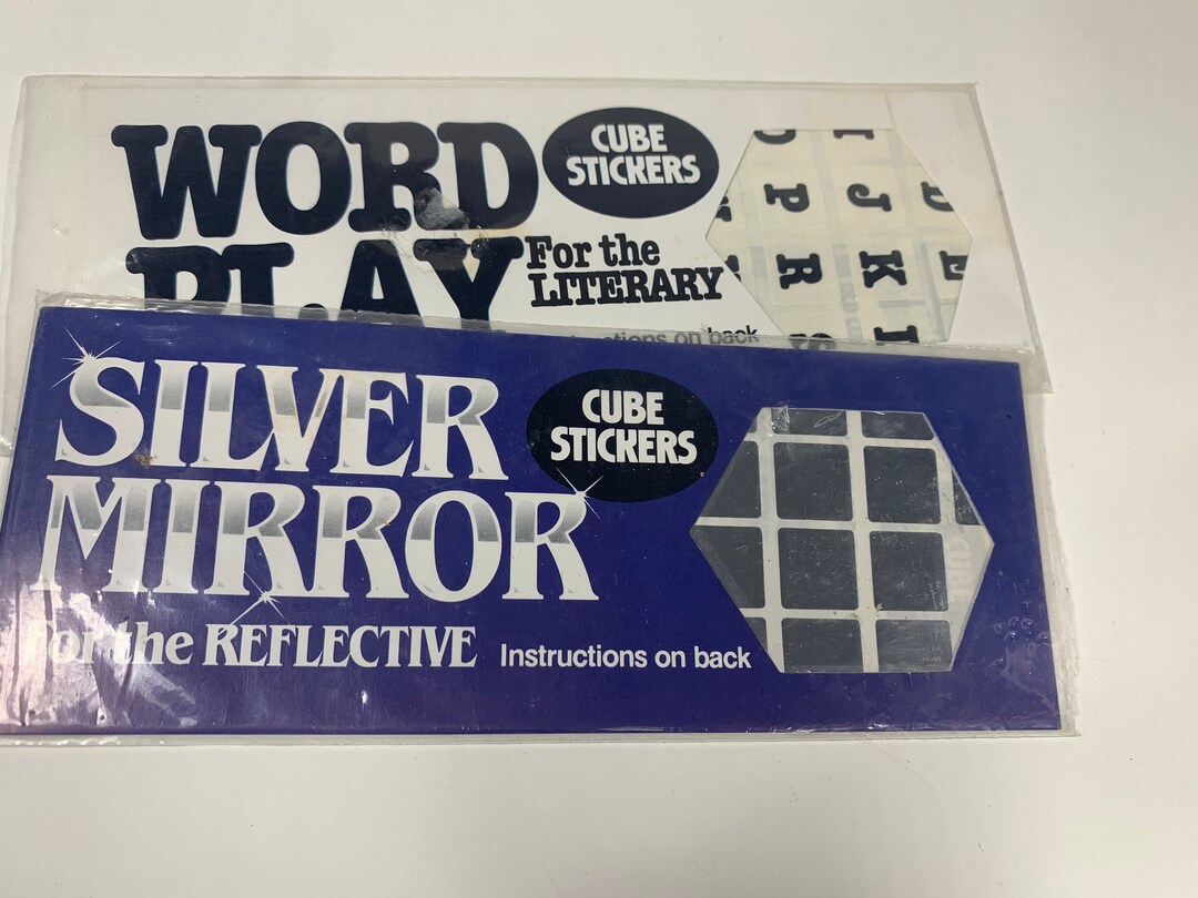 Vintage Rubik's Cube Stickers - Mirror and Word Play Alphabet - Restyle ...