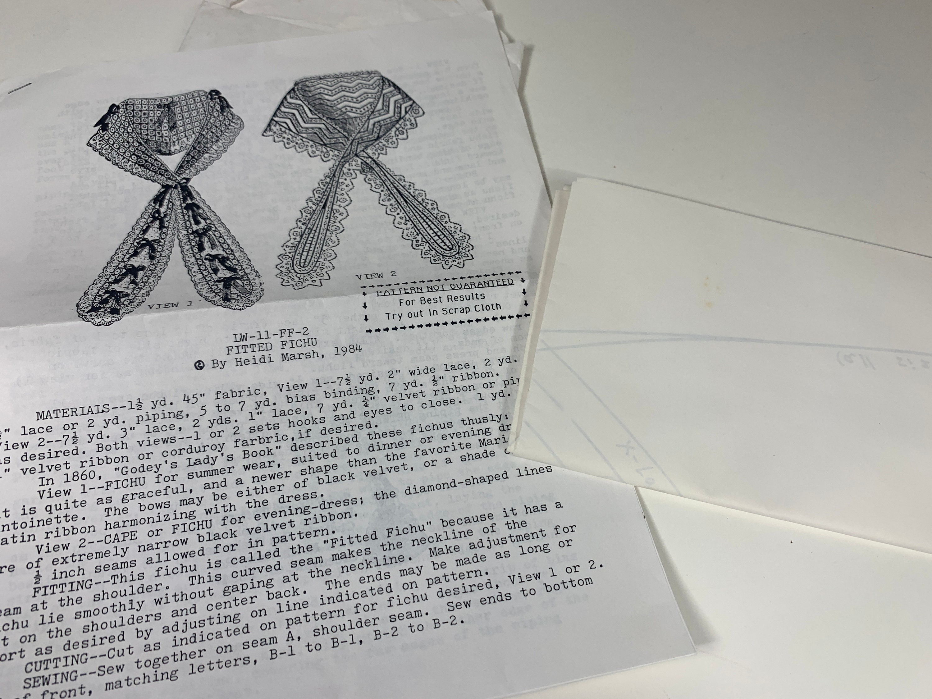 Vintage Heidi Marsh Civil War Pattern for a 1860 Fitted Fichu in Two ...