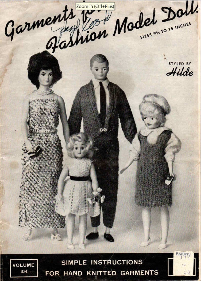 Garments for Fashion Model Doll Hilde Vintage Knitting Patterns 1964 - Etsy