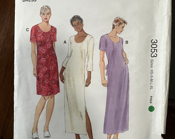 Adult Women's Kwik Sew Dress Pattern 3053 Size XS-XL Learn to Sew ...
