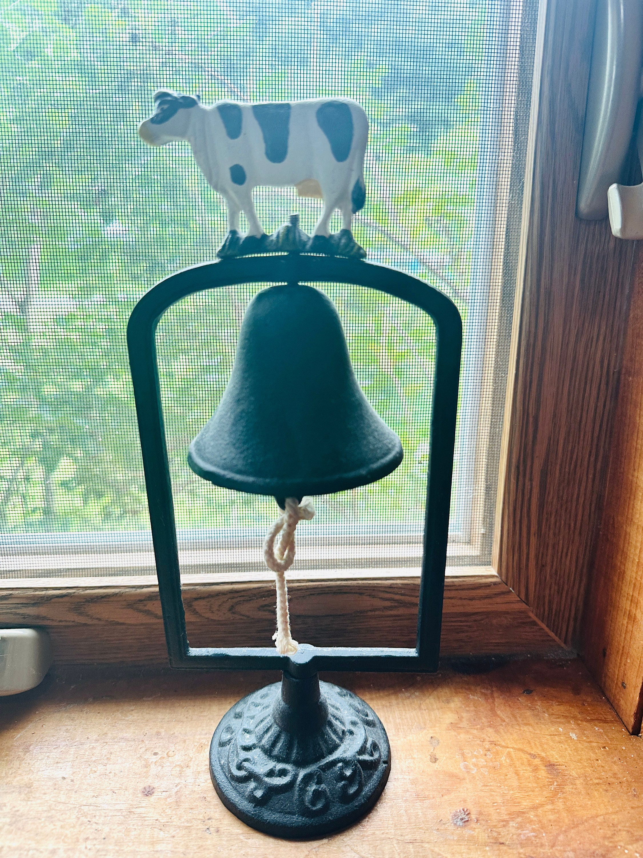 Vintage Cow Bell Stand Dinner Bell Cast Iron - Etsy