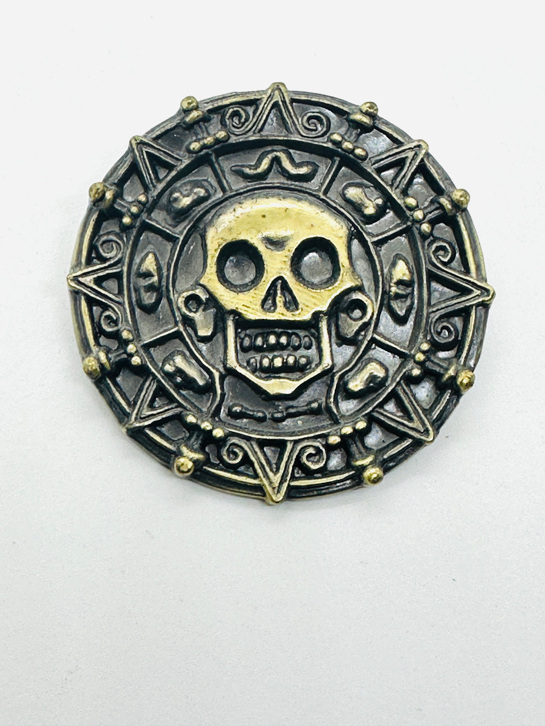 Disney Pin Pirate Coin Cursed Aztec Gold Coin Skeleton Blue Jewel ...