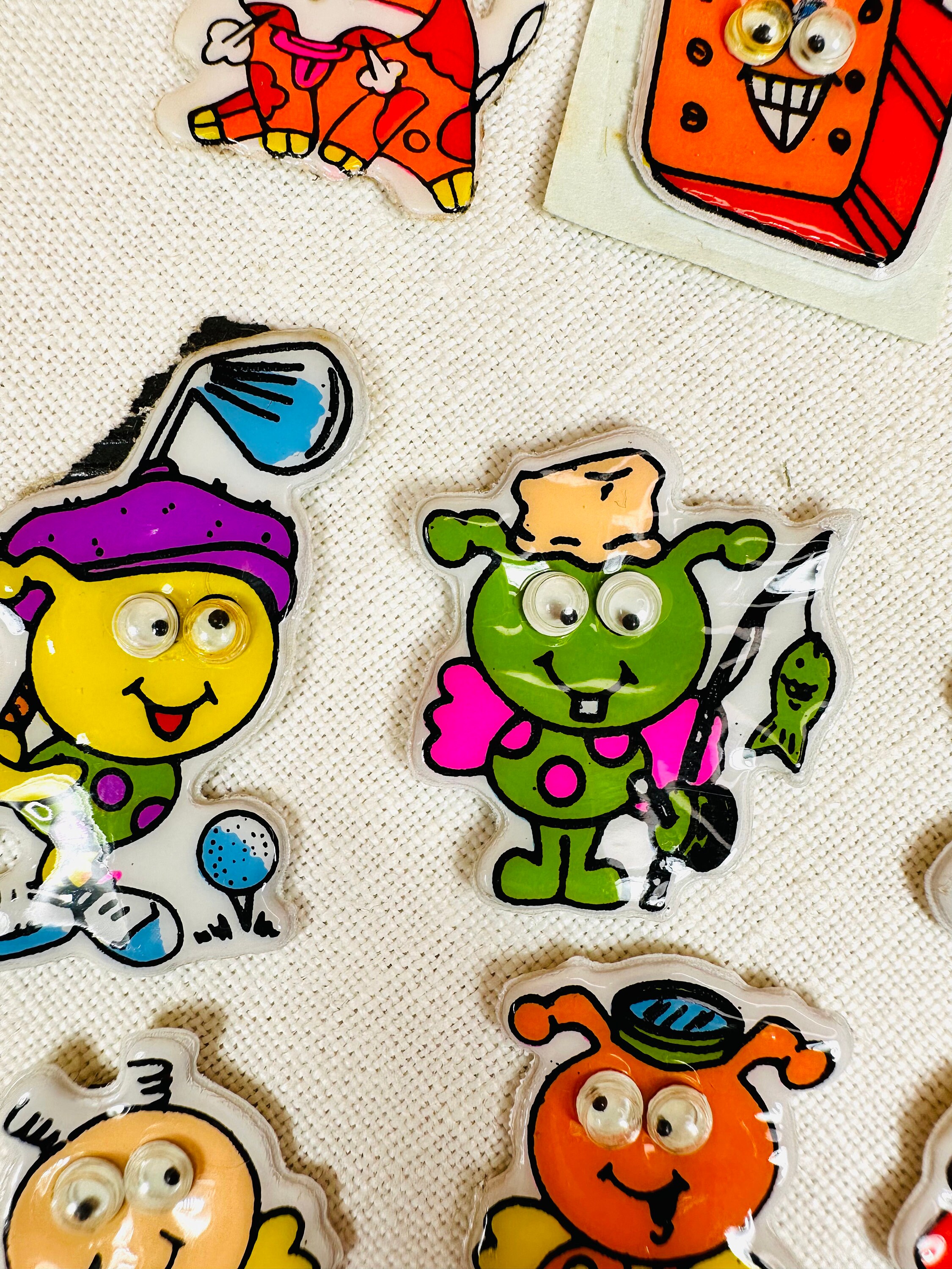 Vintage Russ Super Sport and Animal Puffy Google Eye Stickers Used - Etsy