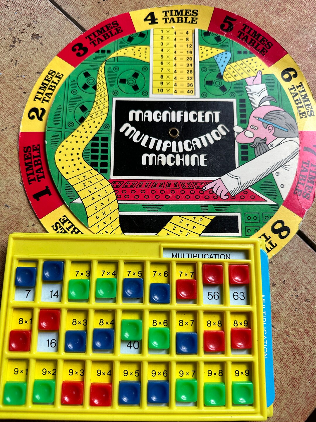 Multiplication Tester Educational Aid 2 Vintage Times Table Helpers - Etsy