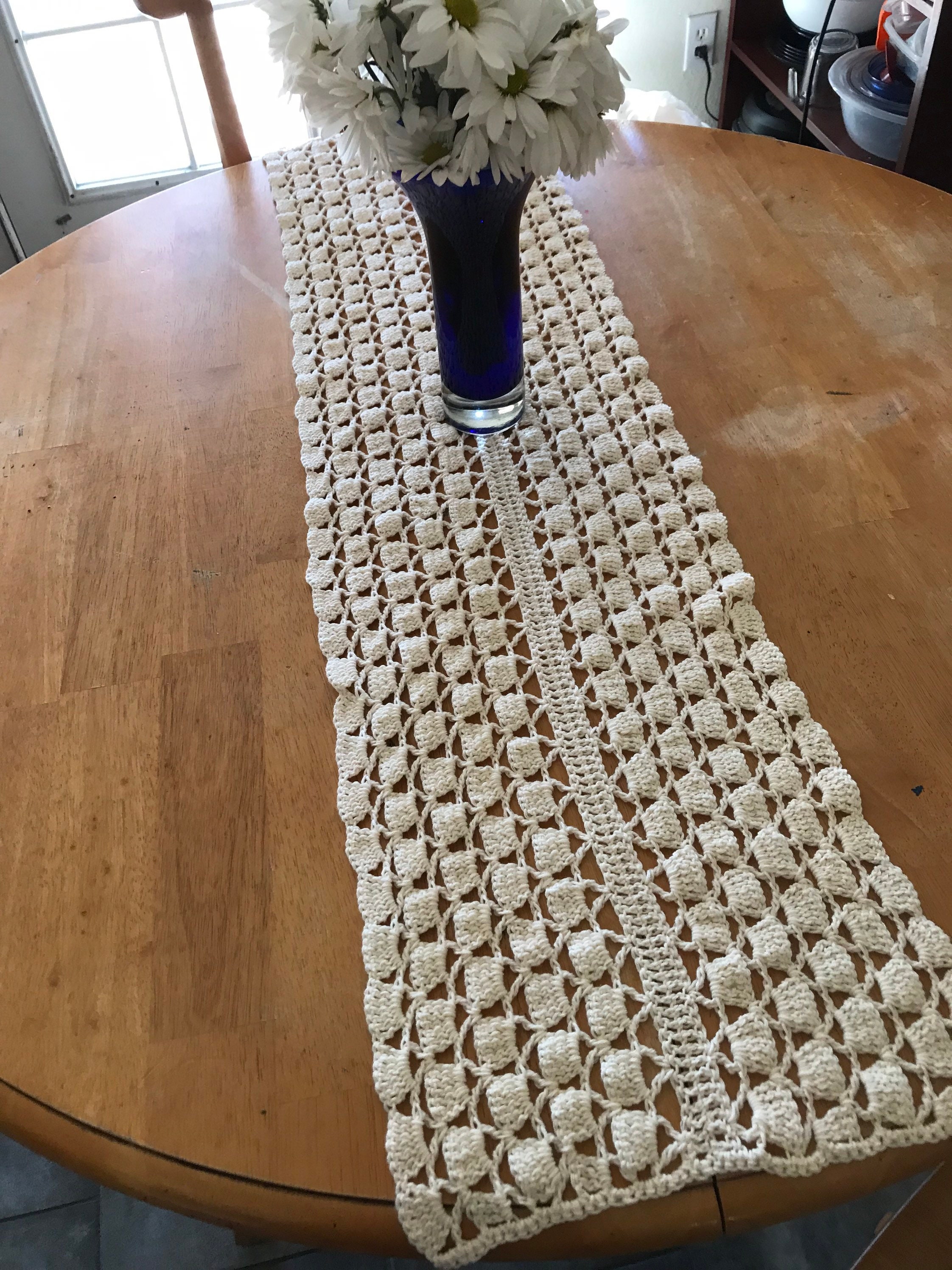 Crochet Table Runner- Ecru - Etsy
