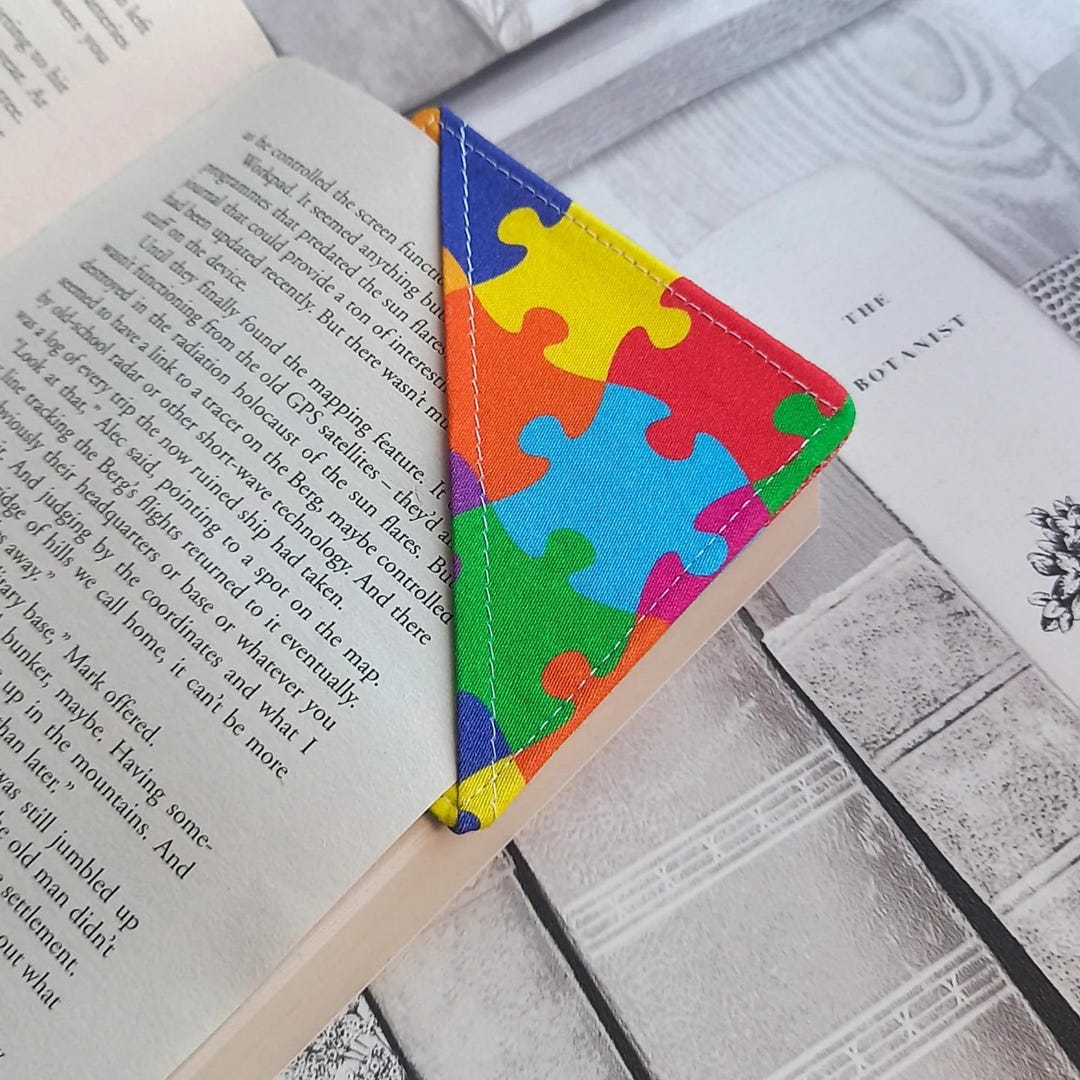 Puzzle Fabric Corner Bookmark, Reusable Page Holder - Etsy