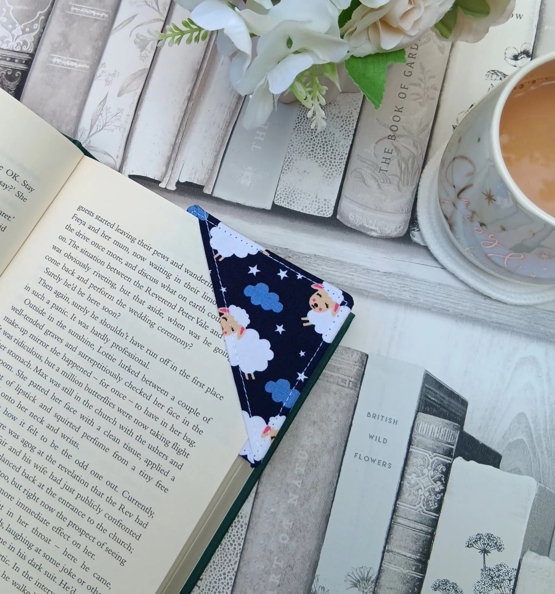 Fabric Corner Bookmarks, Gift for Booklovers, Notebook Accessory, Happy ...