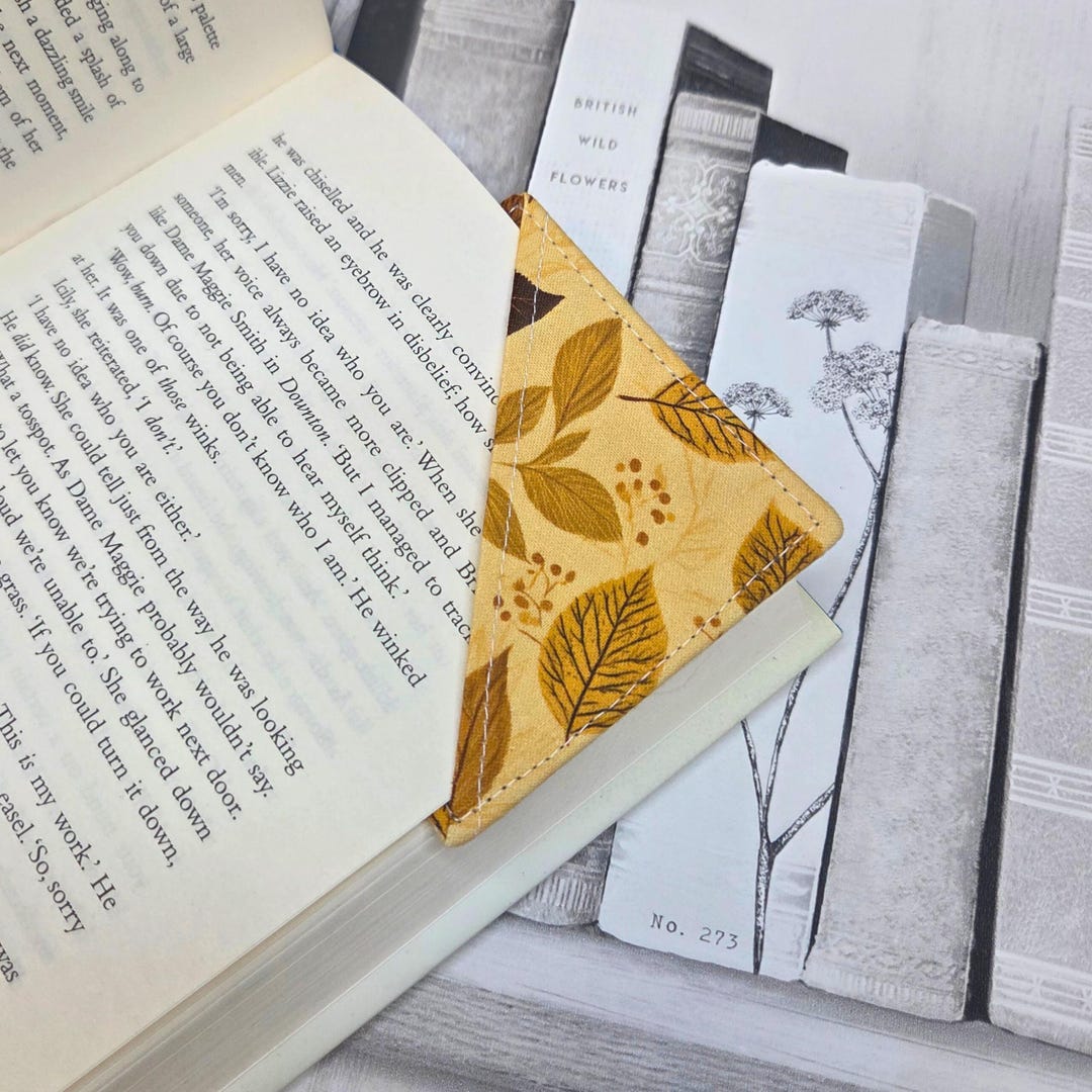 Fabric Corner Bookmark, Autumn Leaves Cotton, Gift for Book Lover - Etsy