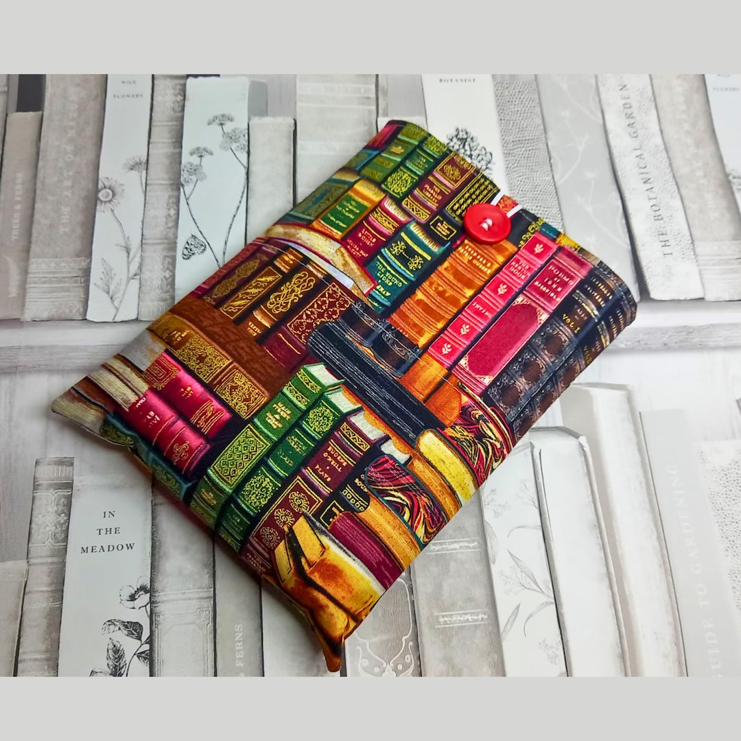 Library Book Sleeve With Pocket, Padded Book Cover - Etsy