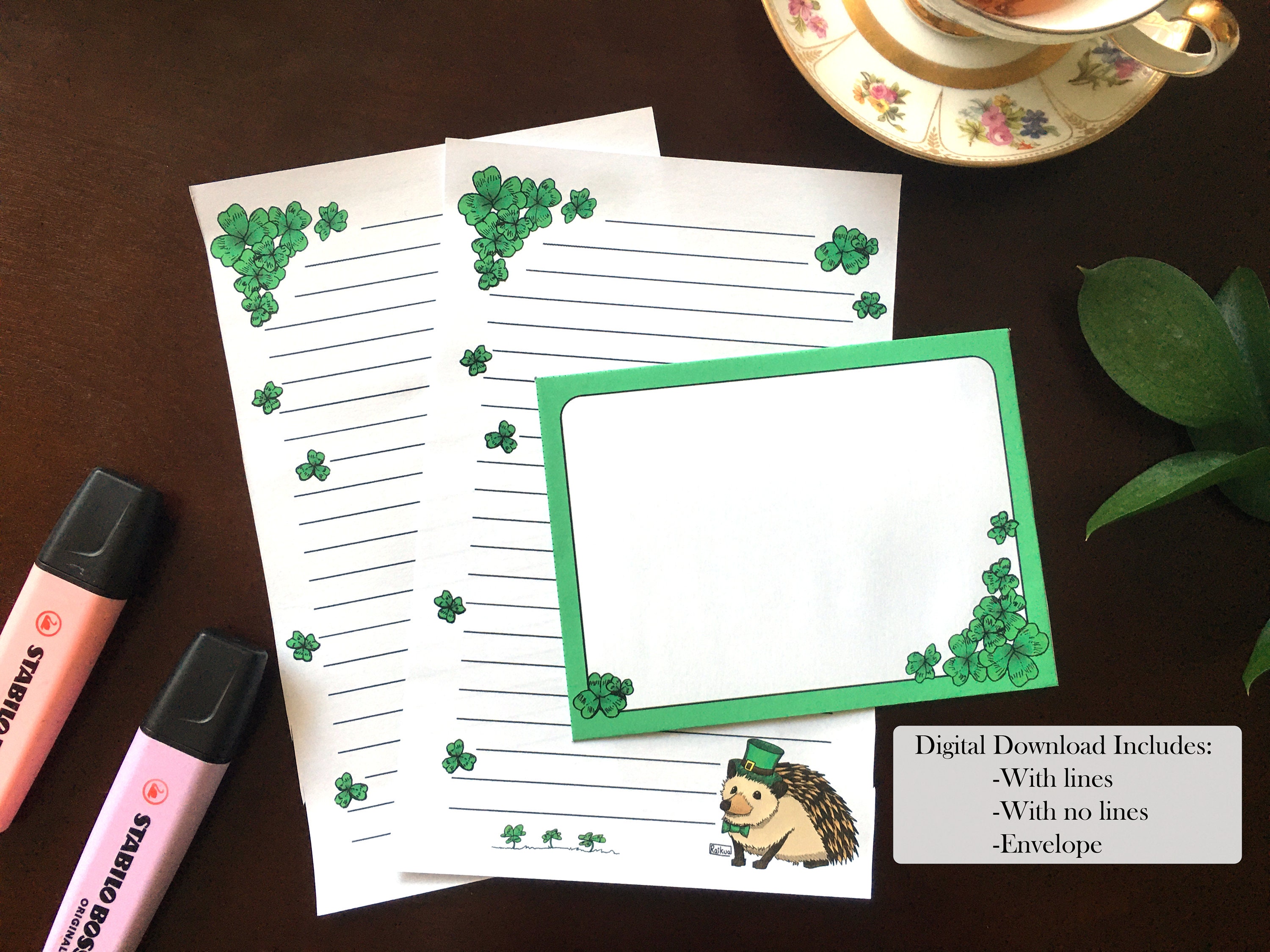 Printable Hedgehog Stationary Set, Instant Download Stationary Sheets ...