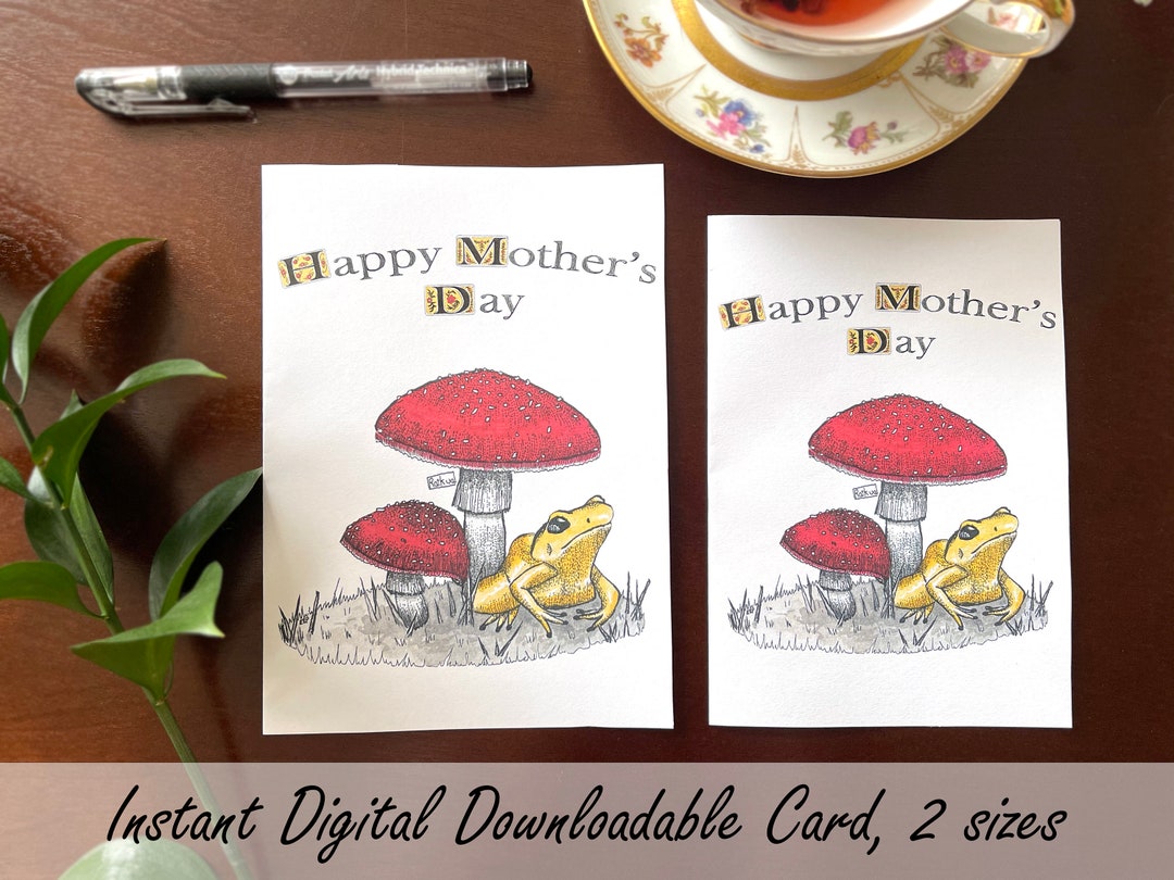 Printable Happy Mother's Day Frog for Mom, Instant Downloadable ...