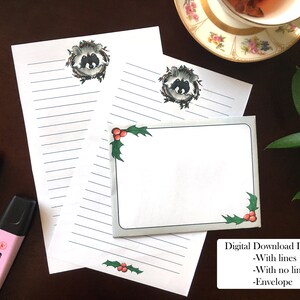 Printable Holiday Raccoon Digital Letter Set, Instant Download ...