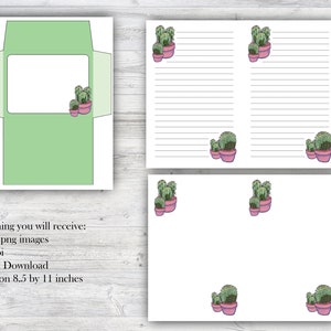 Cactus Digital Letter Set, Instant Download Stationary Sheets for ...