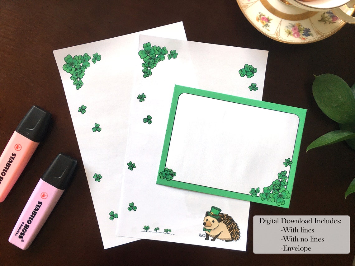 Printable Hedgehog Stationary Set, Instant Download Stationary Sheets ...