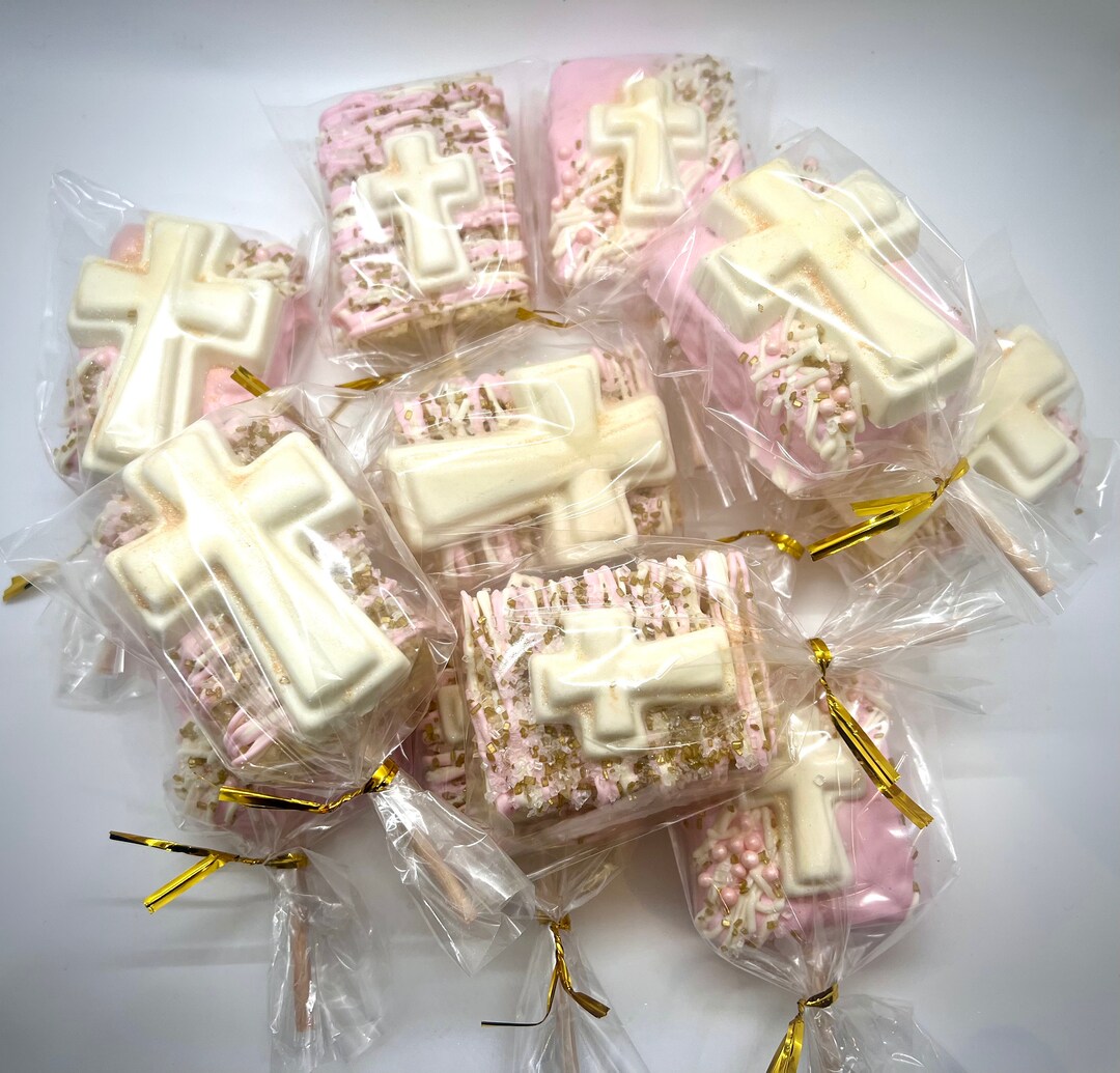 Baptismal/communion/christening Rice Krispy Treats 1 Dozen - Etsy