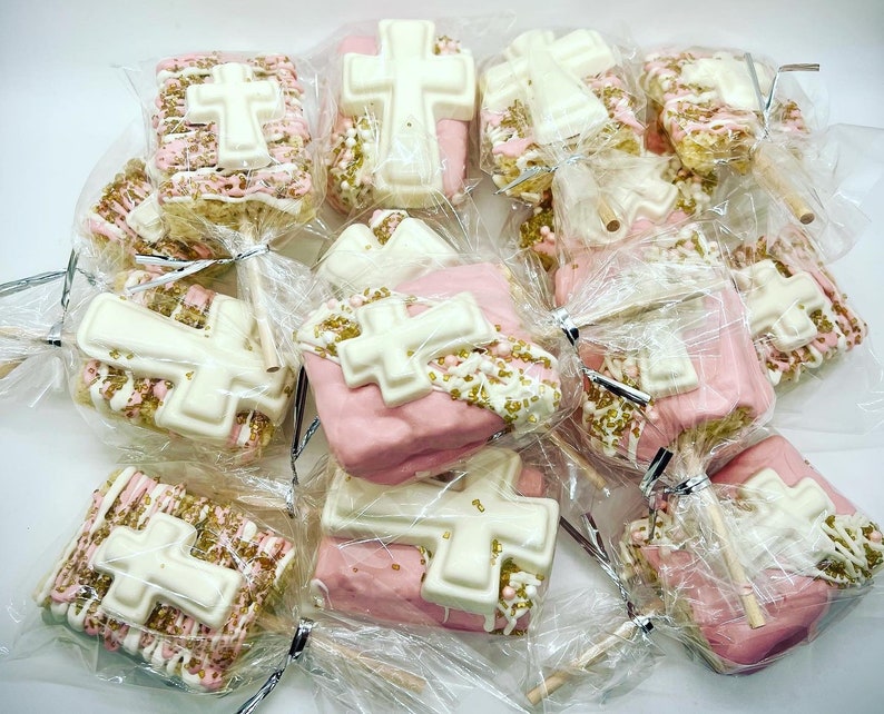 Baptismal/communion/christening Rice Krispy Treats 1 Dozen - Etsy