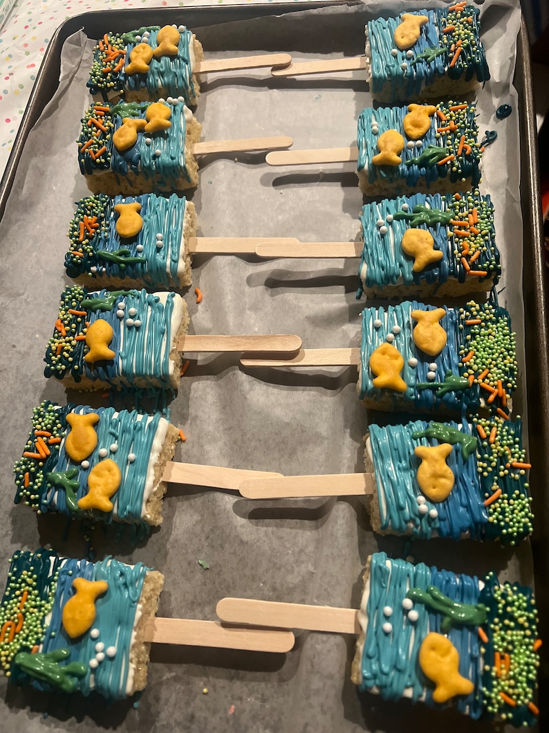 Under the Sea/ Ocean Themed Rice Krispy Treats 1 Dozen - Etsy