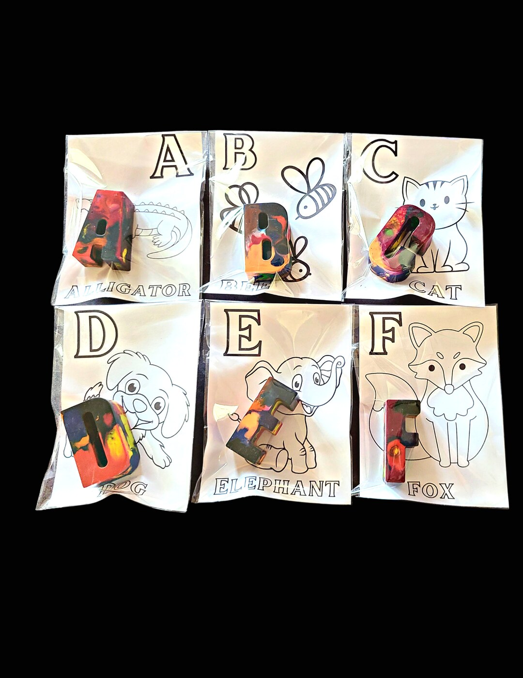 Alphabet Crayon Set With Animal Themed Coloring Pages. Early Literacy ...