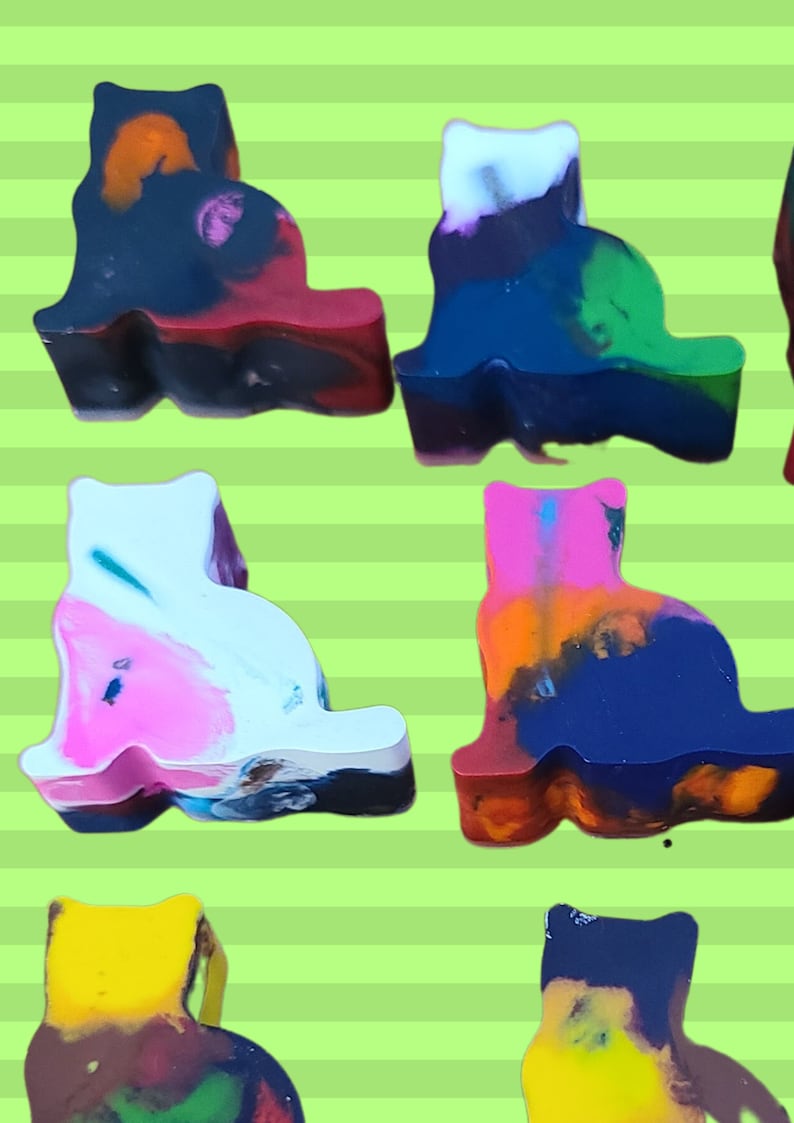 Cat Crayons With Mini Coloring Sheet: Handmade Party Favors - Etsy