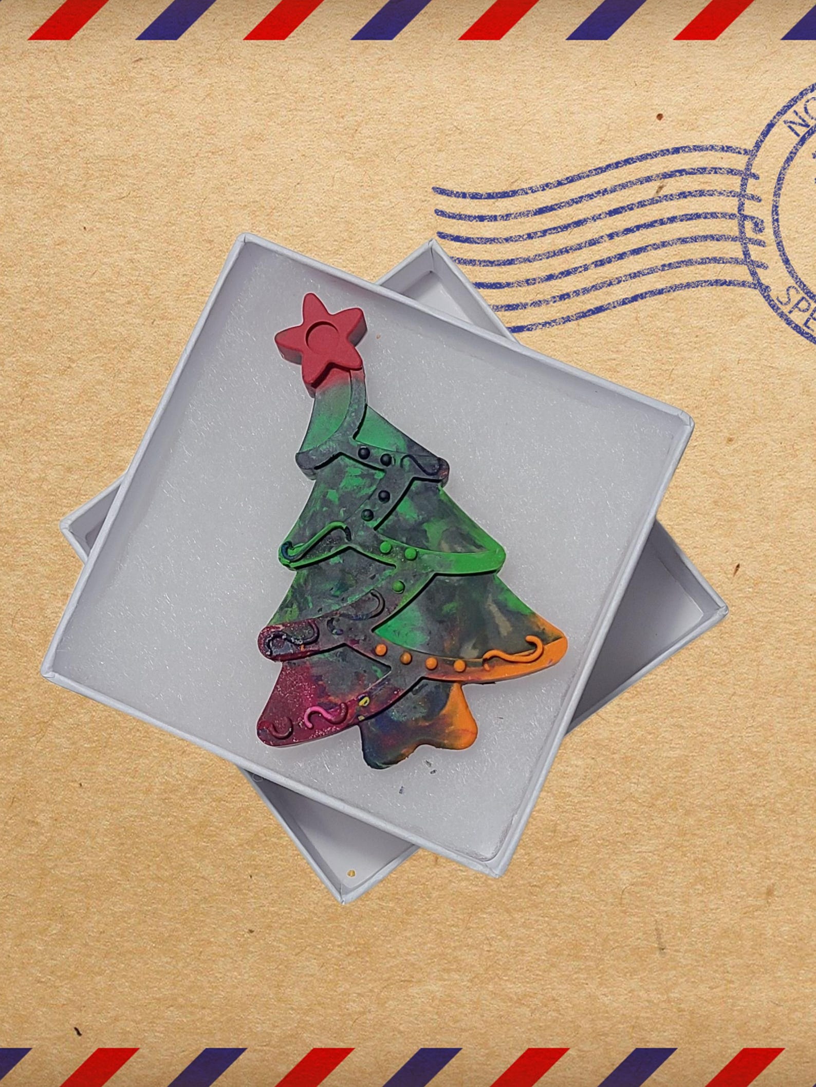 Christmas Tree Crayon: Jumbo Recycled Crayon, Kids Stocking Stuffer - Etsy