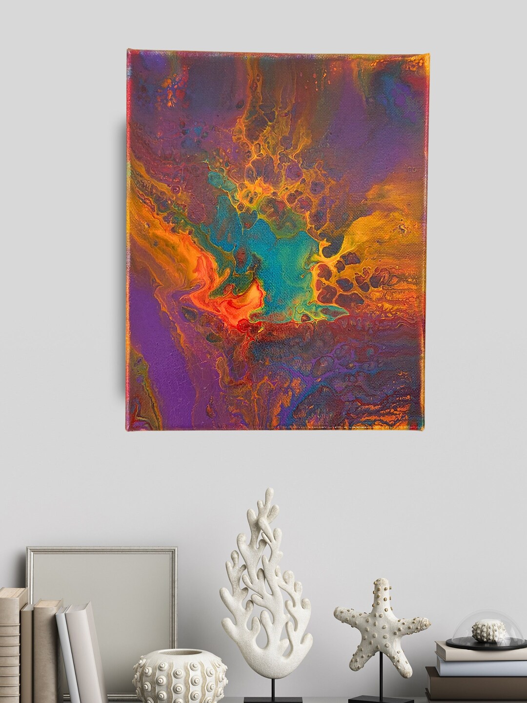 Abstract Science Art Thermal Image Canvas Original Painting Vibrant ...