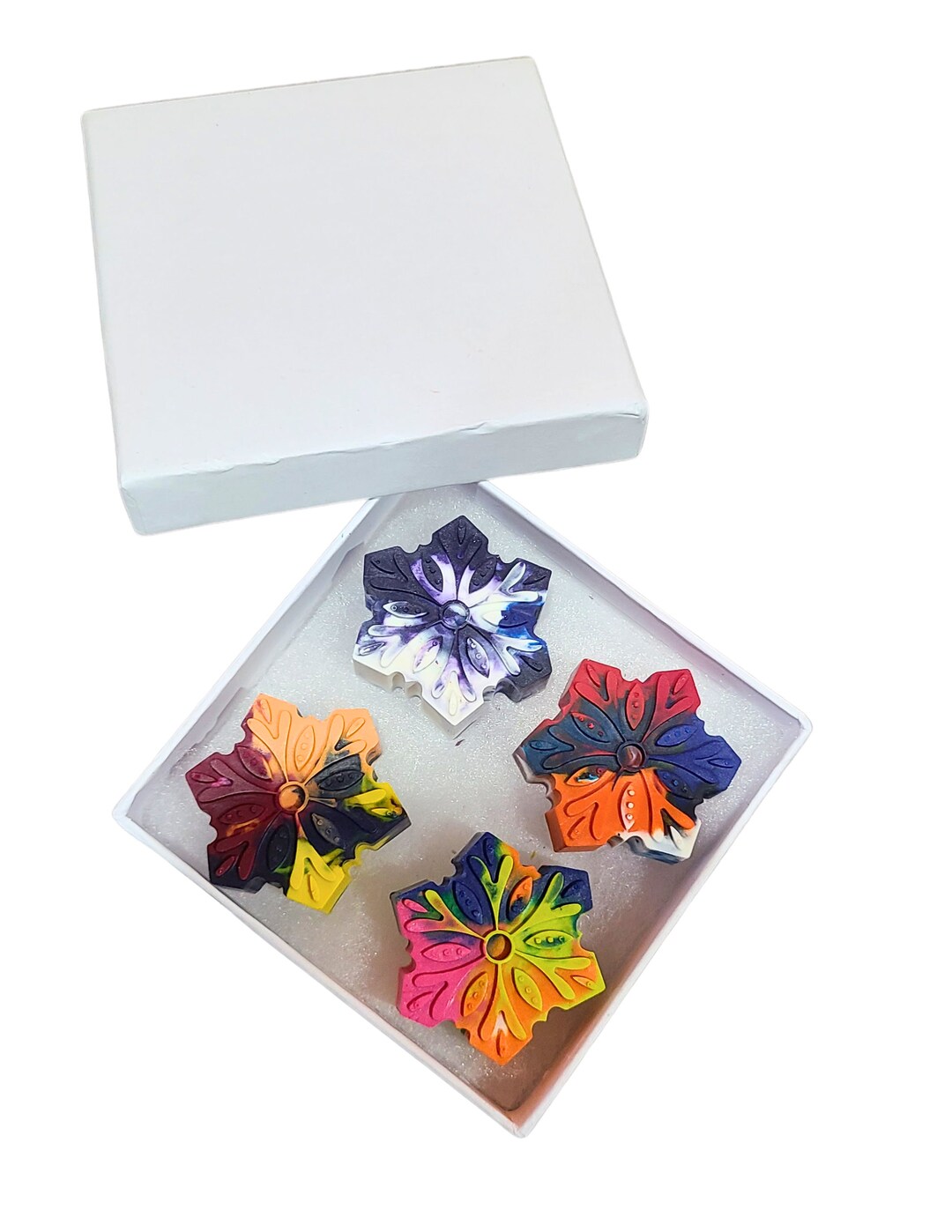 Snowflake Crayons Gift Box 4 Piece Set Holiday Shaped Crayons Stocking ...