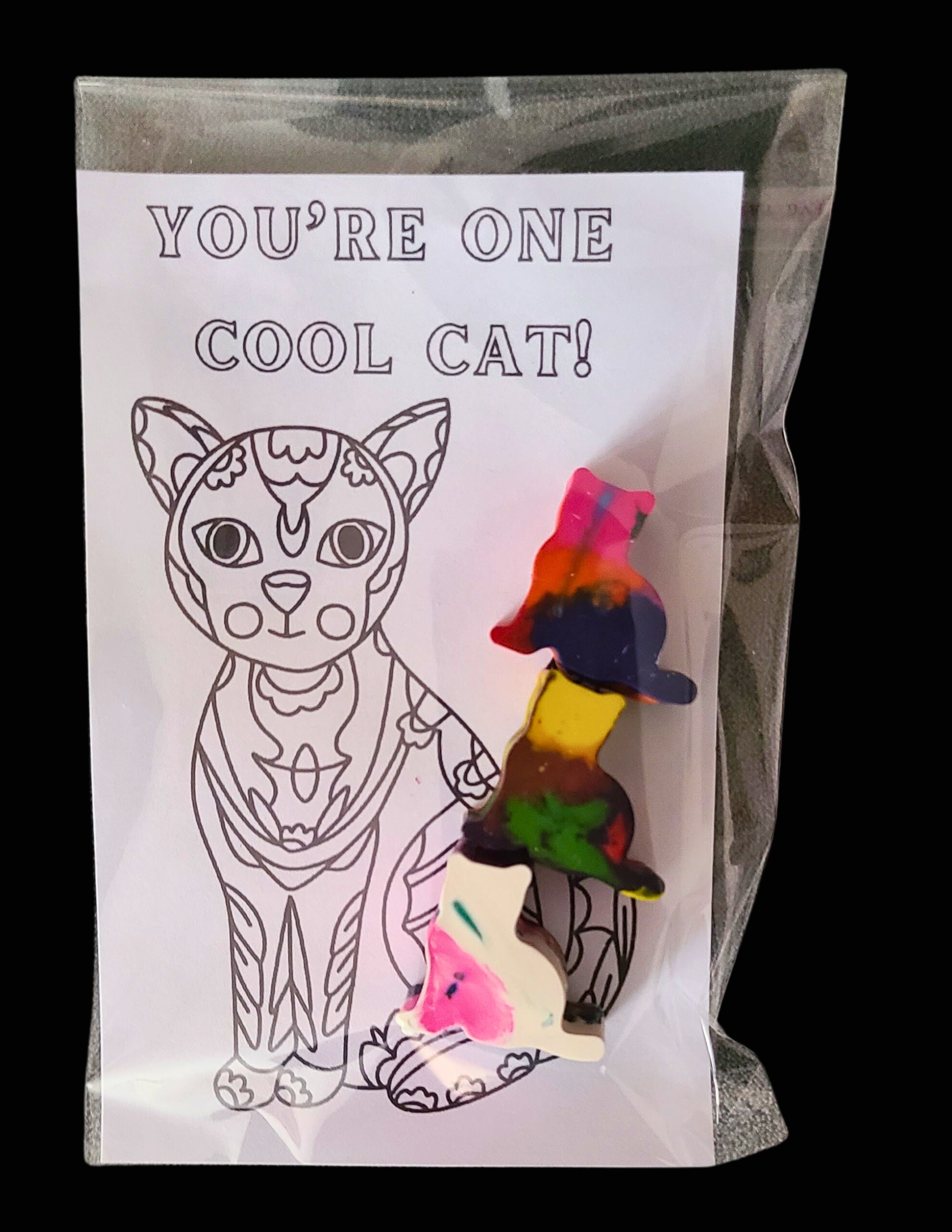 Cat Crayons With Mini Coloring Sheet: Handmade Party Favors - Etsy