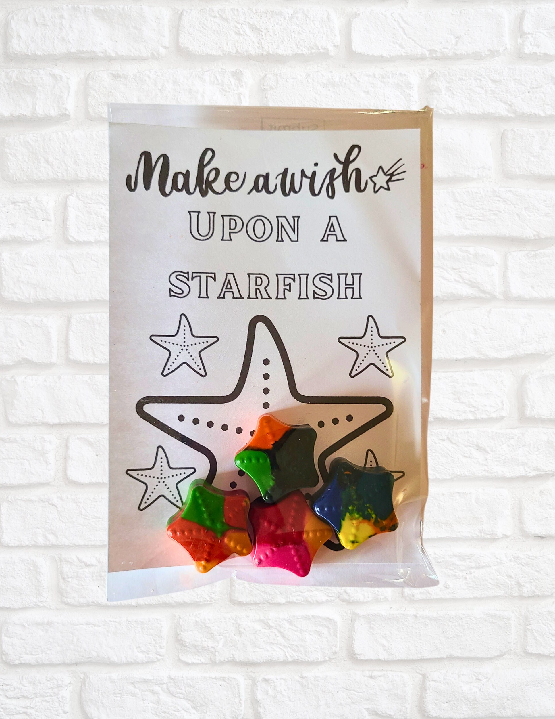 Starfish Crayons and Mini Coloring Page Set Wish Upon a - Etsy