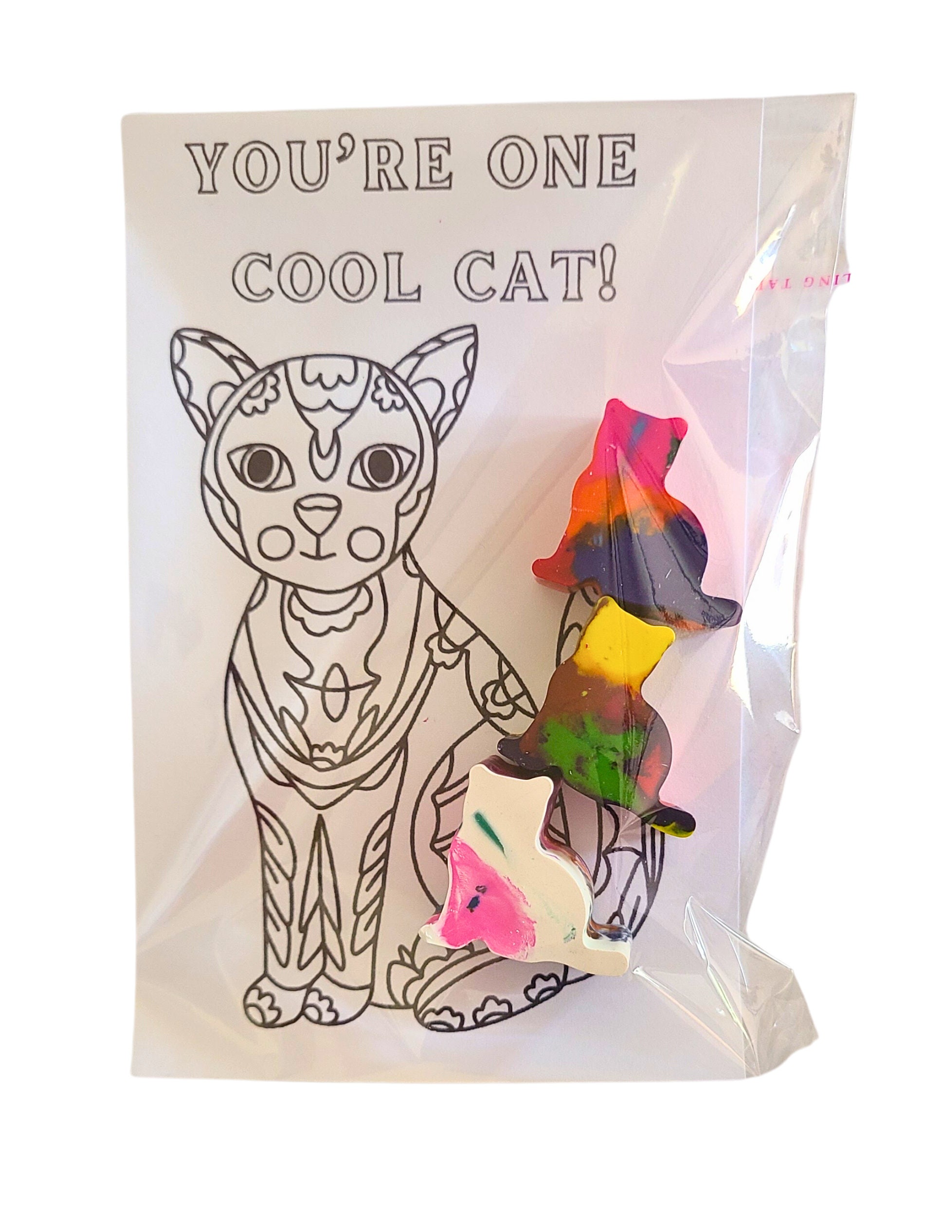 Cat Crayons With Mini Coloring Sheet: Handmade Party Favors - Etsy