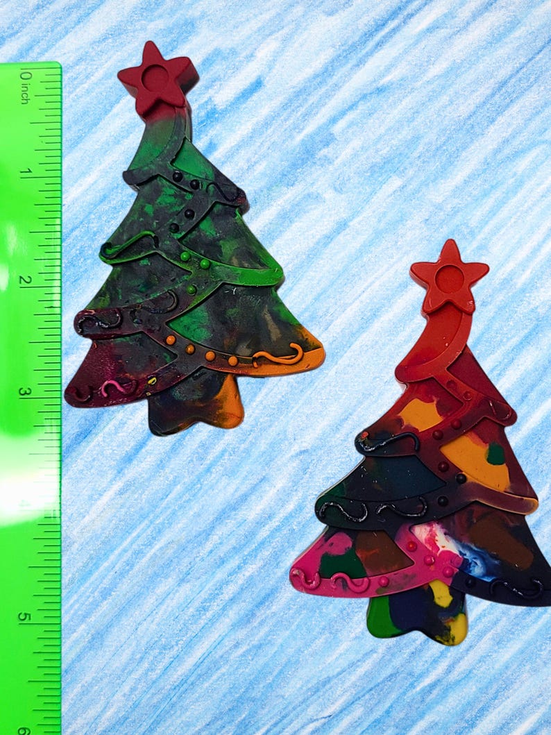 Christmas Tree Crayon: Jumbo Recycled Crayon, Kids Stocking Stuffer - Etsy