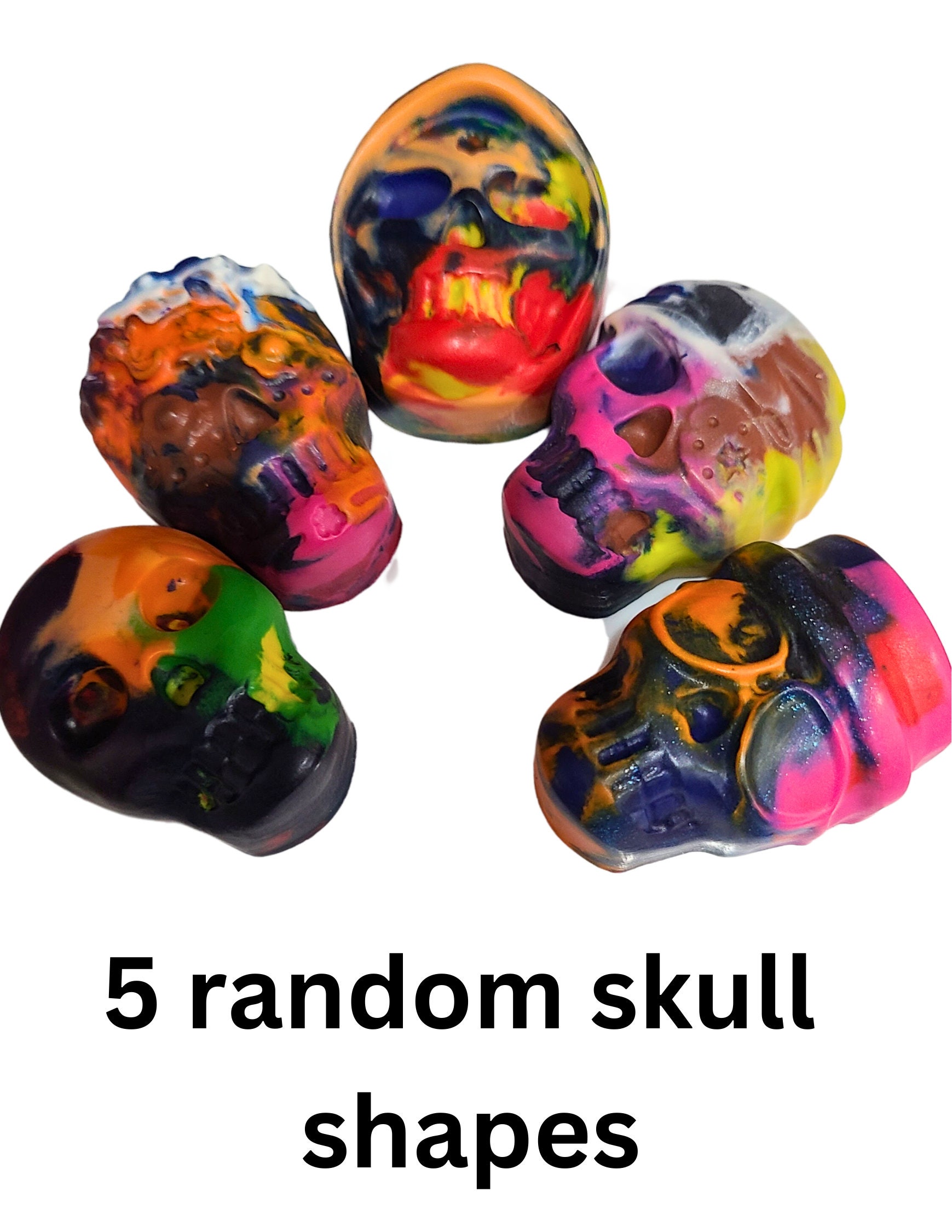 Spooky Skull Crayon Gift Set of 5 Halloween Crayon Skull - Etsy