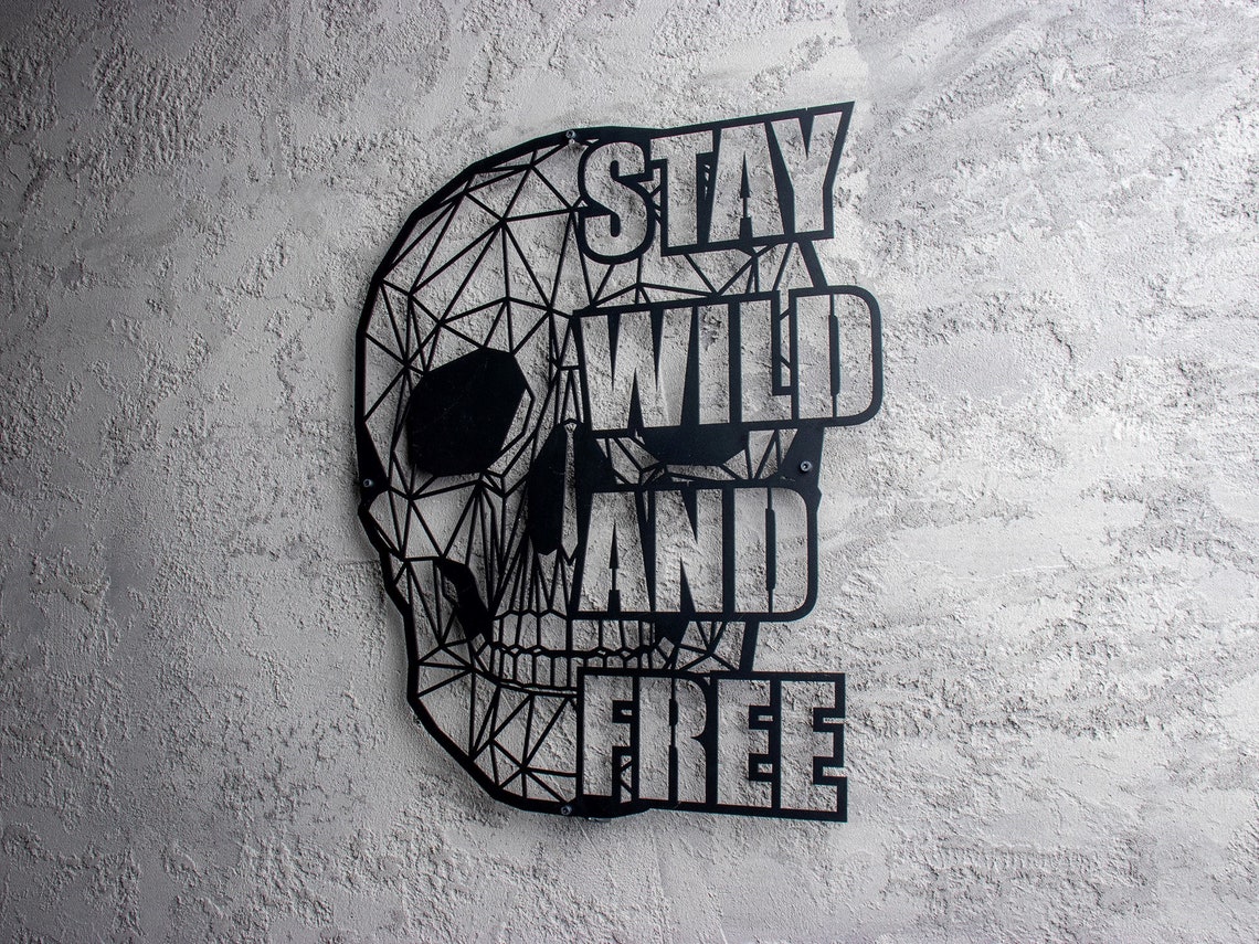 Geometric Skull Metal Wall Art Metal Skull Sign Bar Wall - Etsy