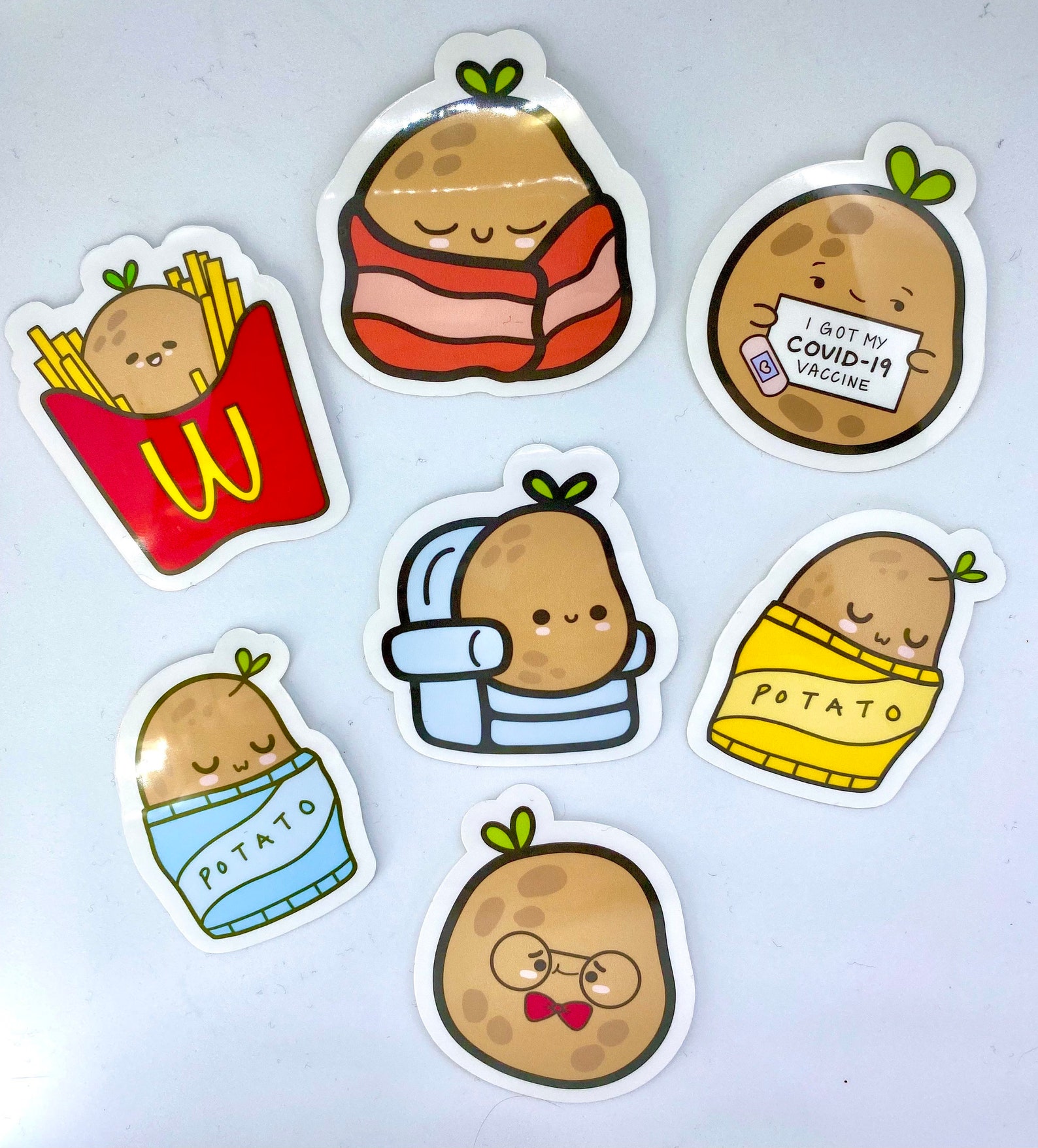 Potato Chip Sticker Cute Potato Sticker Laptop Bujo Ipad Etsy