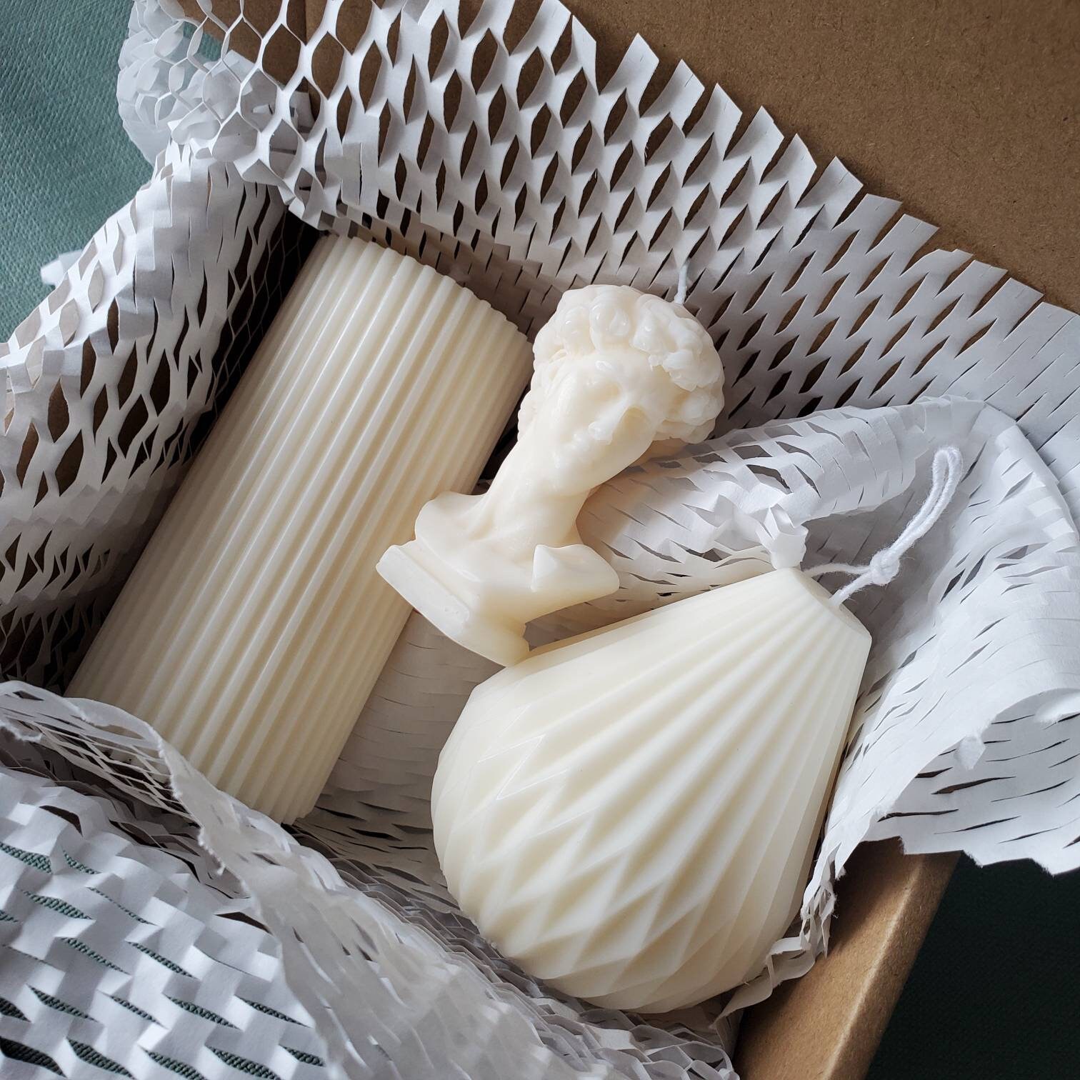 Sculpture David Head Candle Bust Candle Ribbed Candle - Etsy