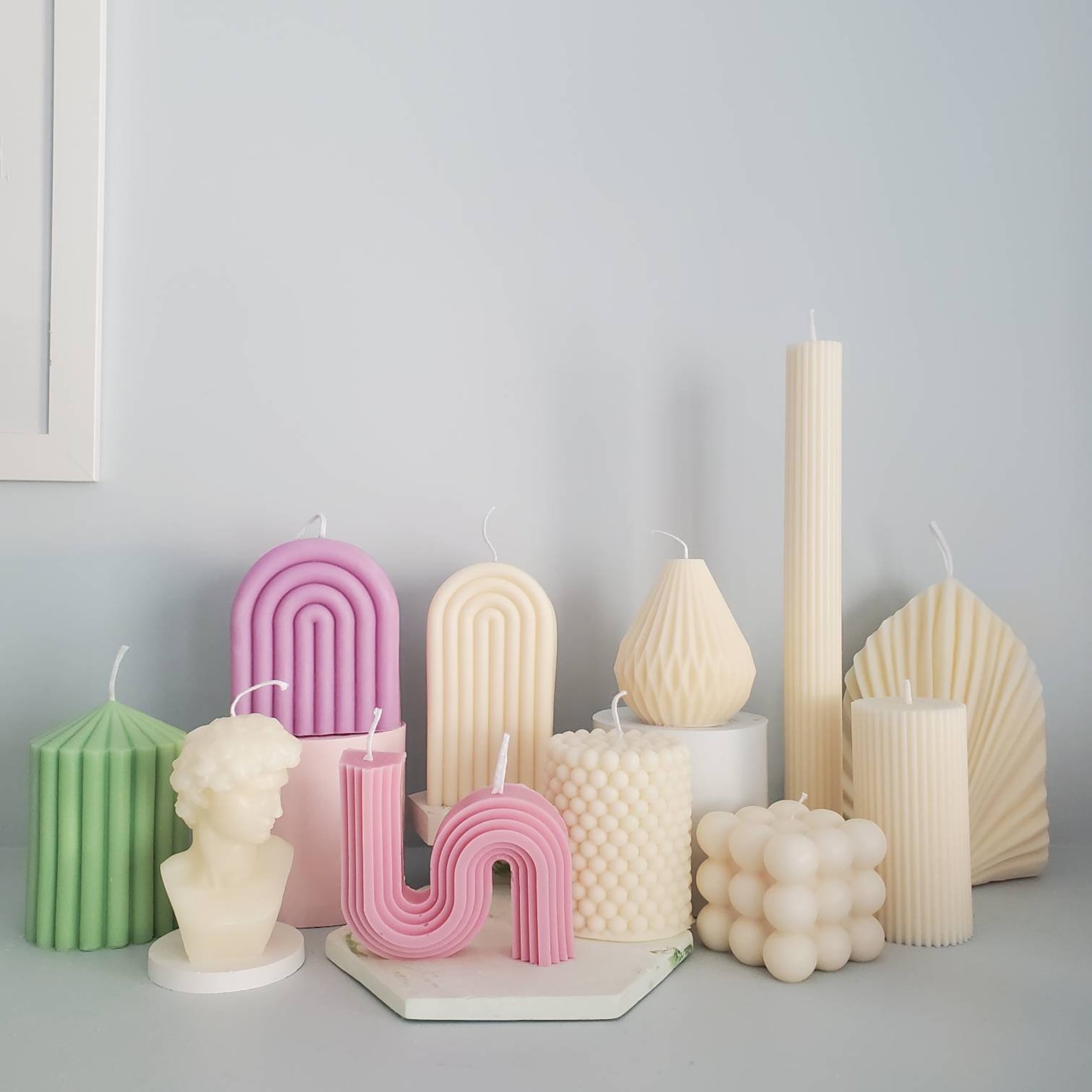 Minimalist Shaped Candle Wavy Candle Bubble Candle Unique Candle Gift ...