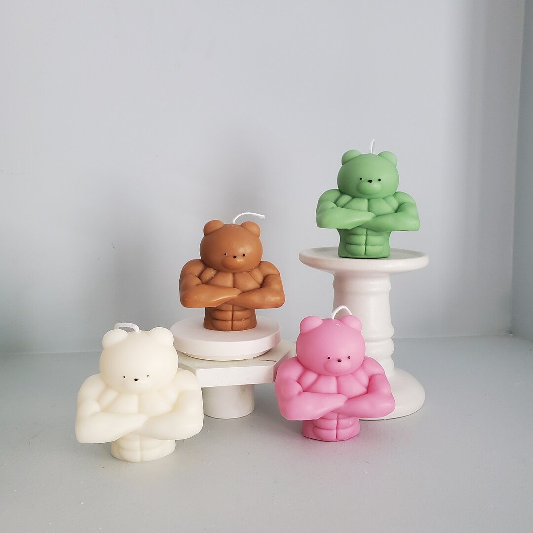 Muscle Bear Candle, Buff Teddy Candle, Gym Gift, Cute Llama Camdle ...