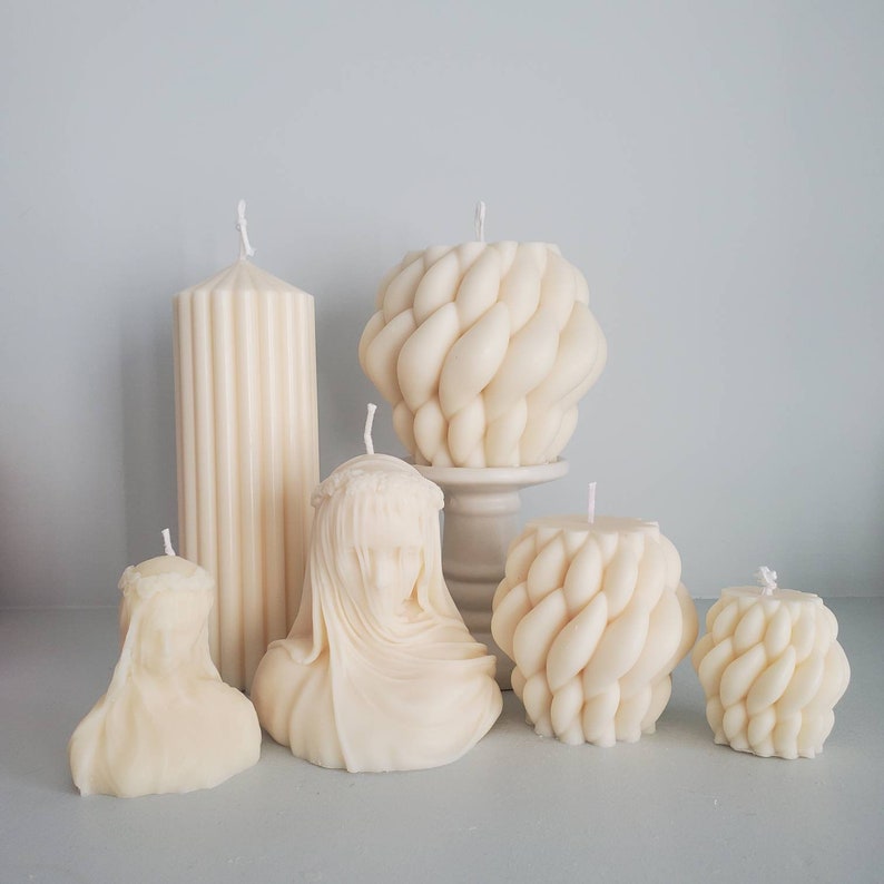 Aesthetic Twirl Raindrop Candle Wavy Candle Geometric Shaped - Etsy