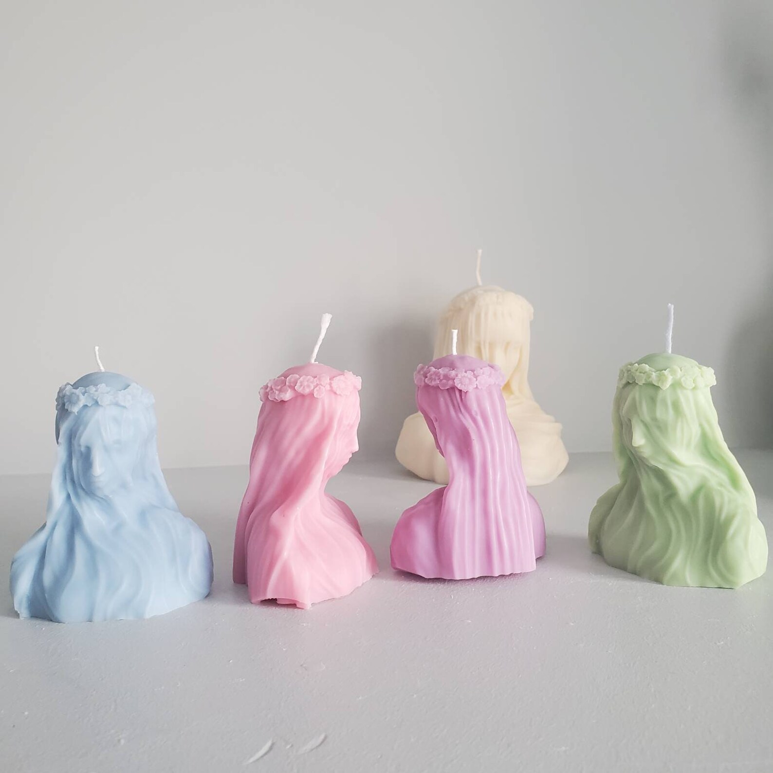 Adorable Smiley Face Candle Veiled Lady Bust Candle Cloud - Etsy