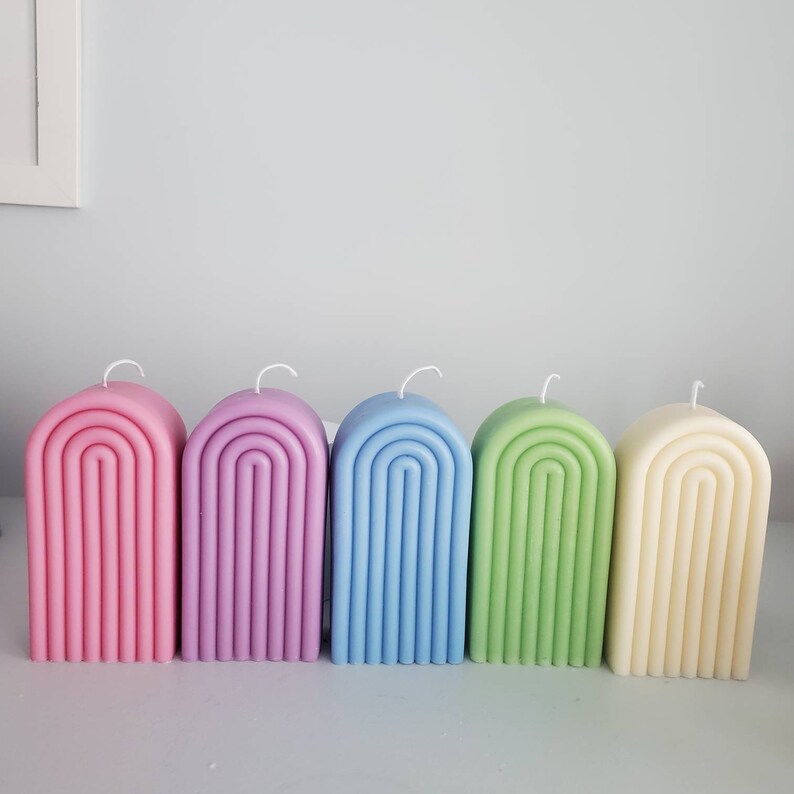 Handmade Rainbow Soy Candle, Aesthetic Arch Decor, Housewarming Gift ...