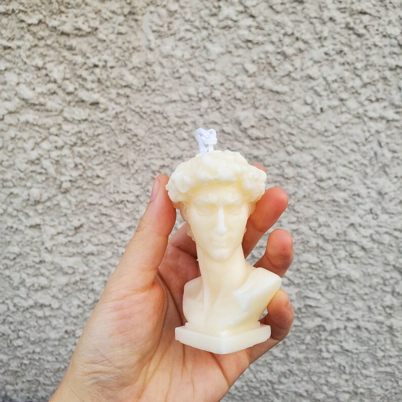 Sculpture David Head Candle - Bust Candle, Ribbed Candle, Modern Soy ...