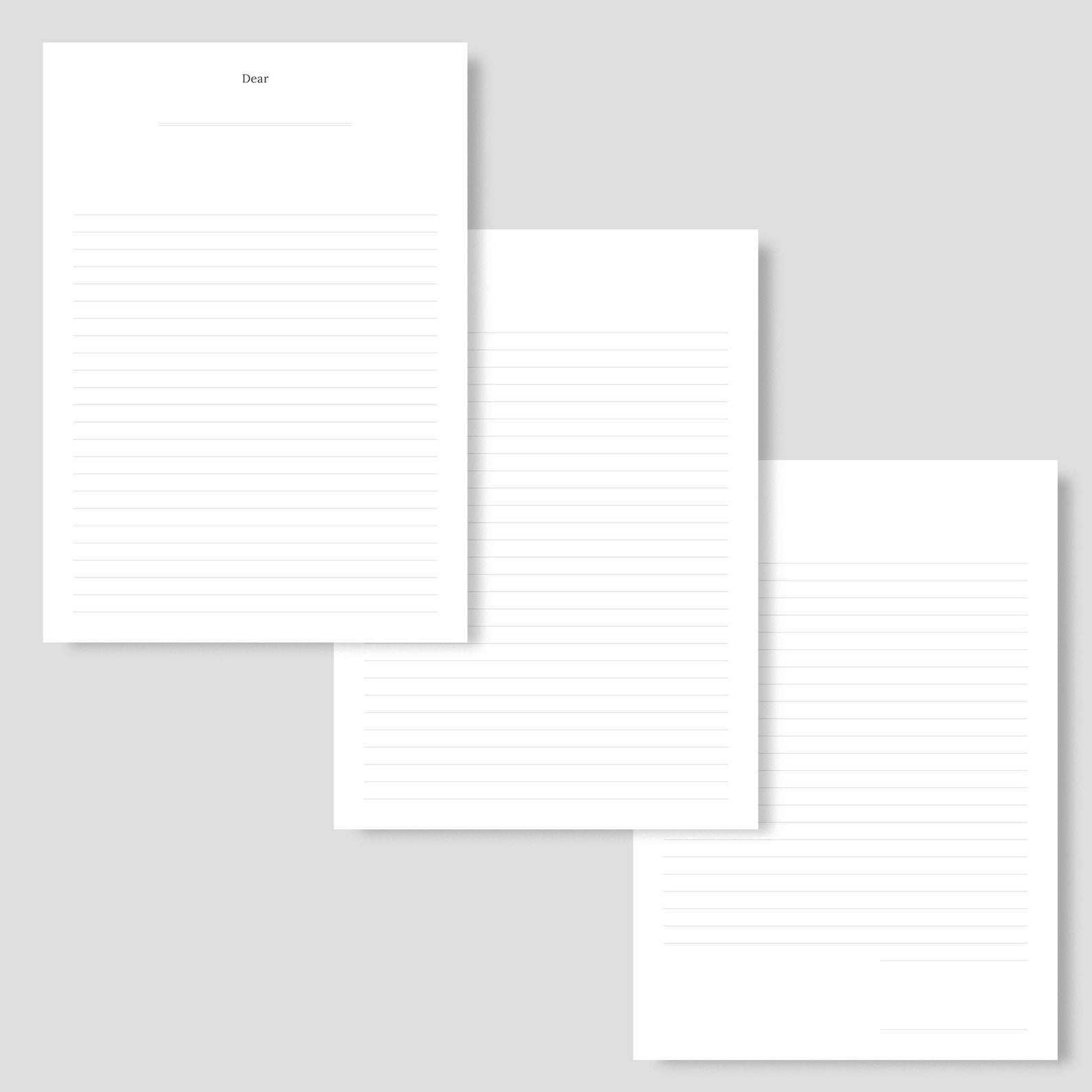 Printable Letter Paper Bundle Stationary Paper Lined Letter Etsy