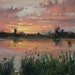Original Impressionist Sunset Landscape Oil Painting, Lake Wall Art 8x5 ...