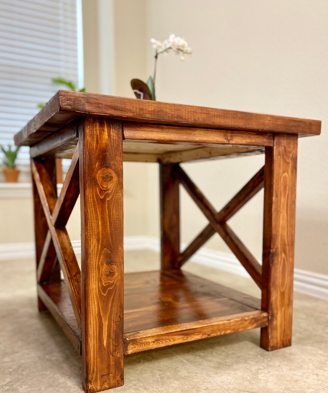Farmhouse Rustic X End Table - Etsy