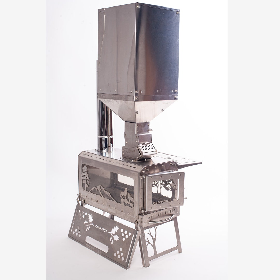 Portable Wood and Burner Pellet Stove Fireplace Burning Stove Stainless ...